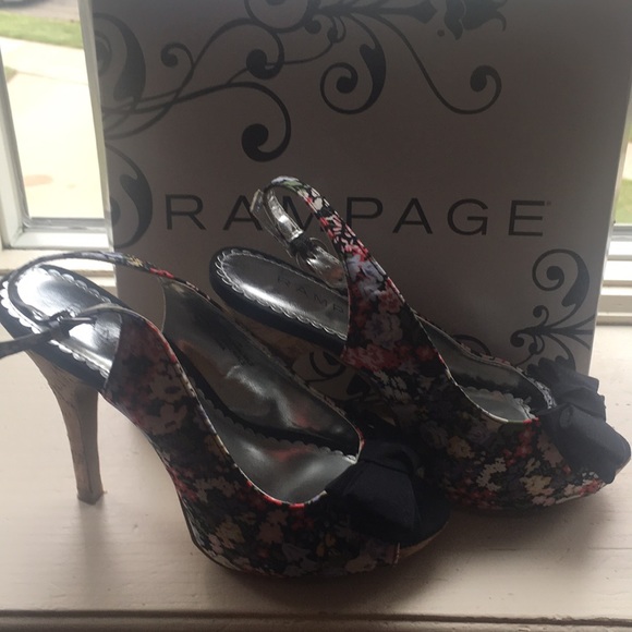 Rampage | Shoes | Rampage Floral Slingback Heels | Poshmark